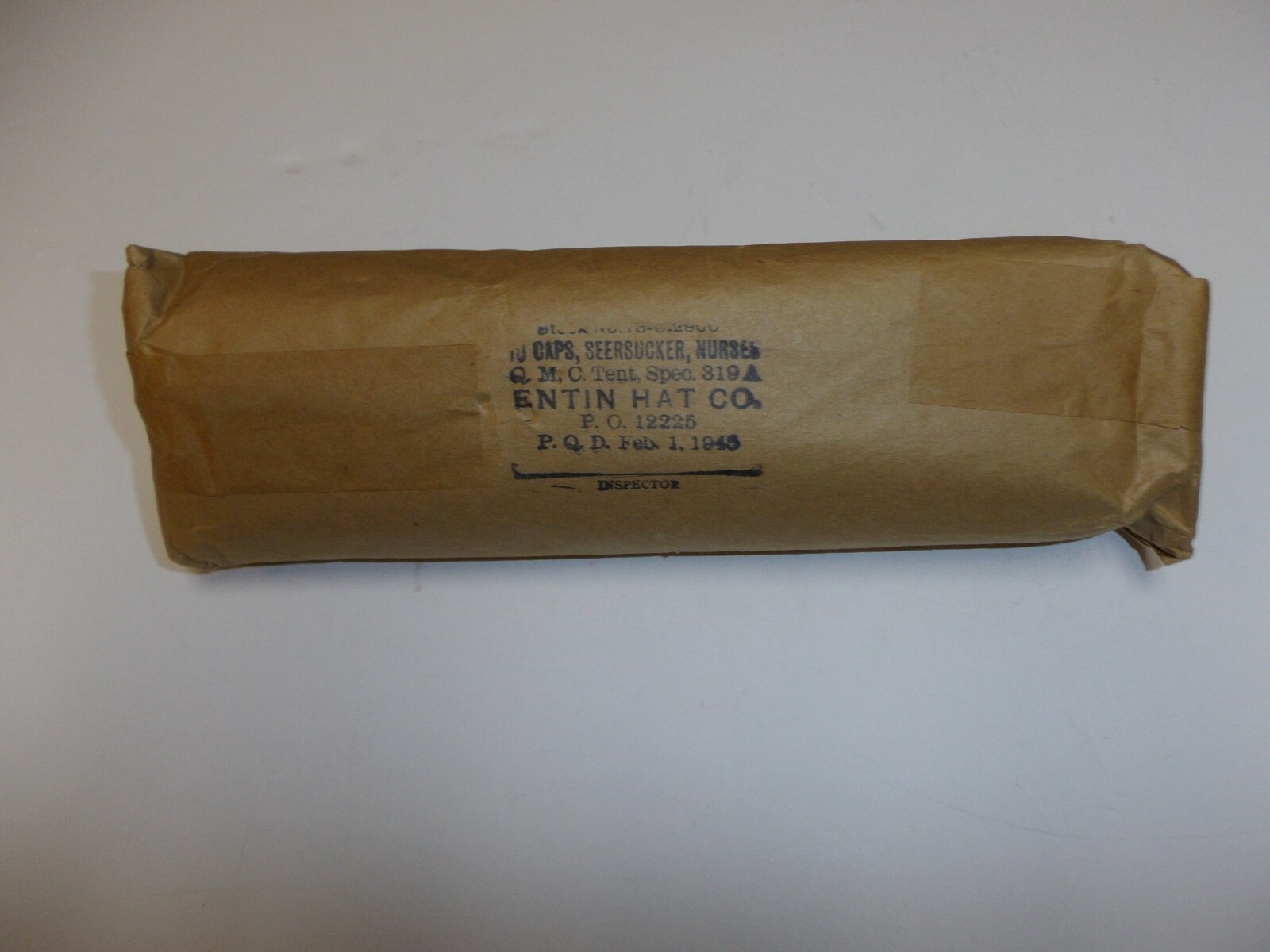 e4381 Original WW 2 US Army Nurse Corps Seersucker Cap/Hat ANC Feb 1 ...