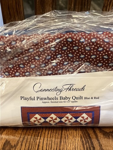 Connecting Threads Playful Pinwheels Baby Quilt-blue&red | eBay