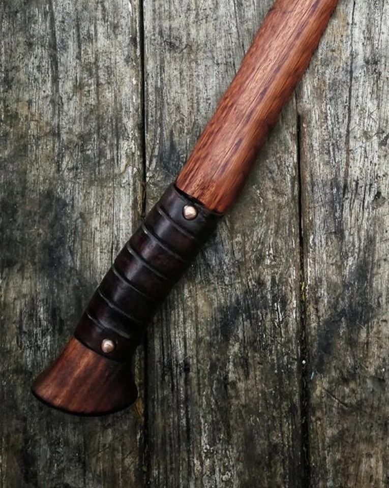 Viking axe CARBON STEEL BLADE WOOD HANDLE BATTLE AXE WITH LEATHER ...