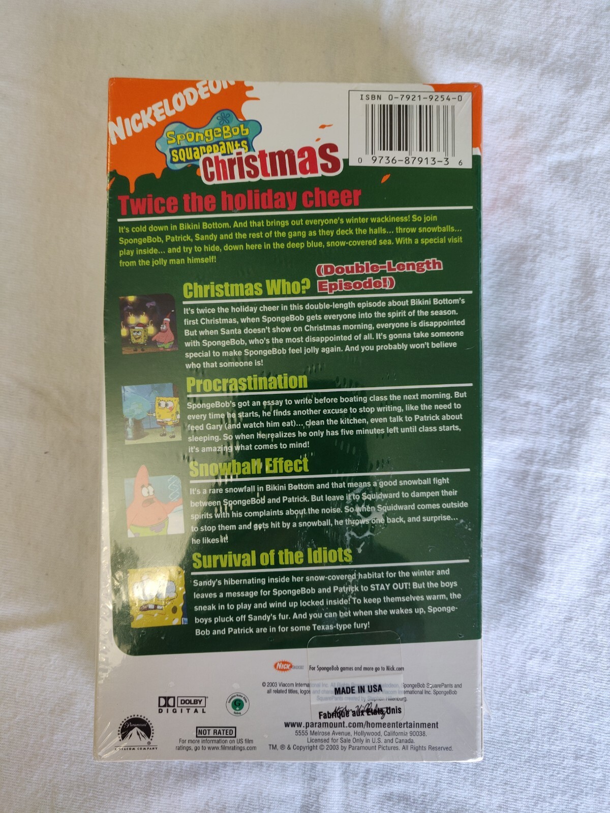 Spongebob Squarepants - Christmas (VHS, 2003) for sale online | eBay