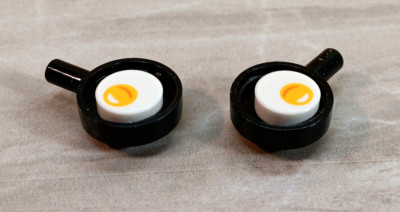 LEGO Minifigure Fry Pan with Egg Lot of 2 FOOD SET Printed Breakfast ...