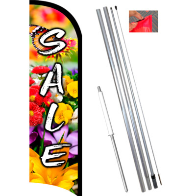 SALE (SPRING design) Premium Windless Feather Flag Bundle (Complete Kit ...