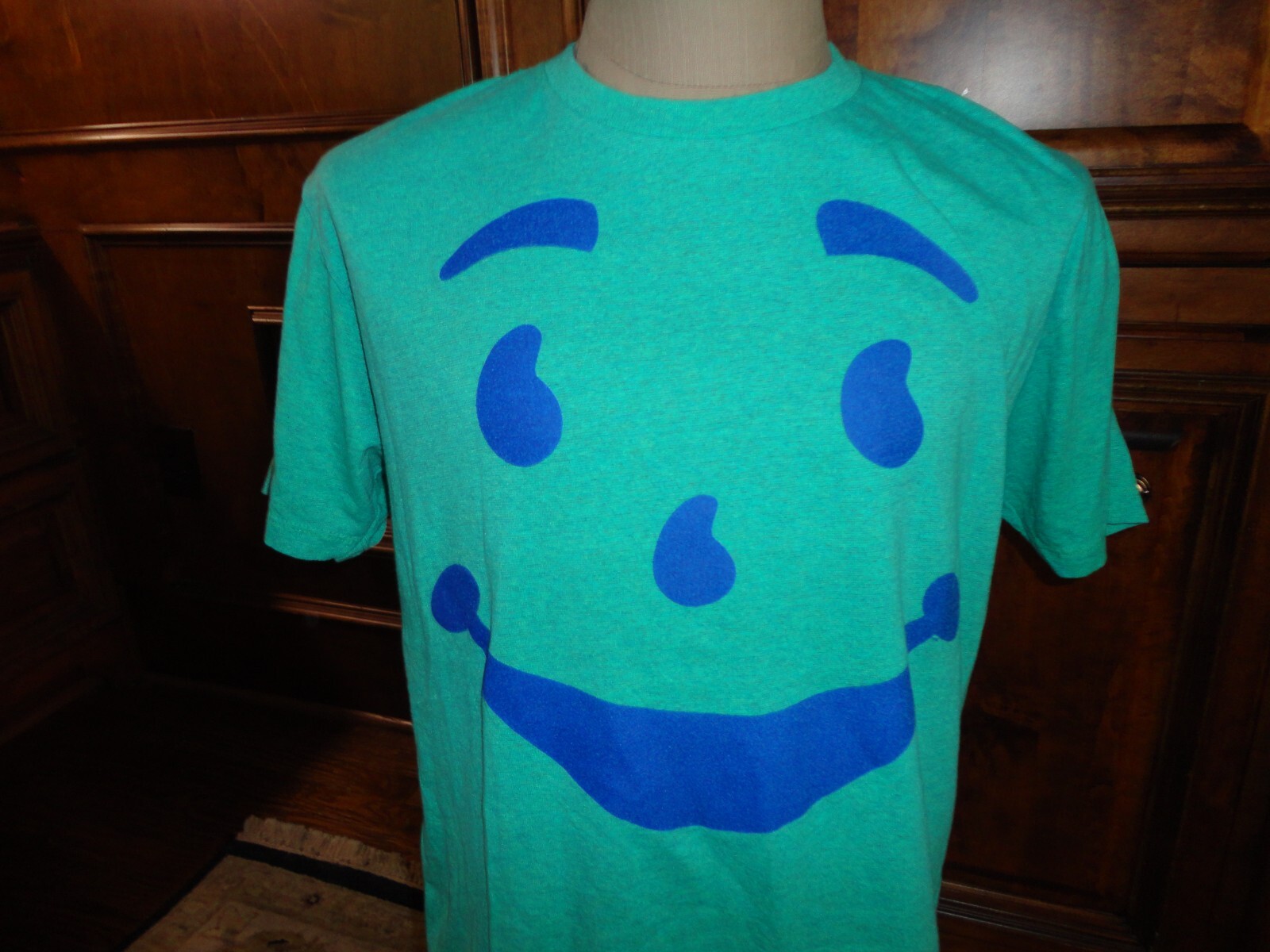 Teal Blue Kool-Aid Man Crew 55-45 T-shirt Adult L Very Nice Kool-Aid ...