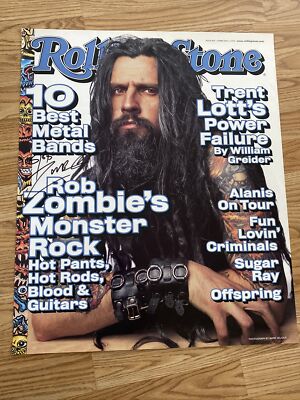 Rob Zombie Signed By Hand Rolling Stone Cover Poster | eBay