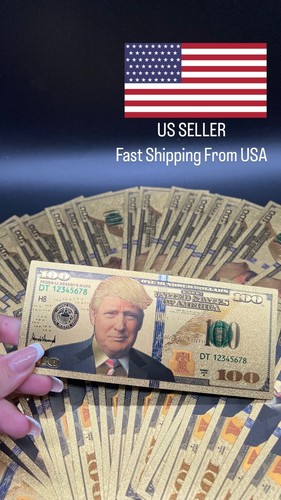 Pack for x50 President Donald Trump Colorized $100 Dollar Bill Gold | eBay