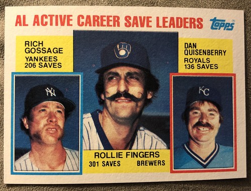 1984 Topps AL Save Leaders Rich Gossage Rollie Fingers Dan Quisenberry ...