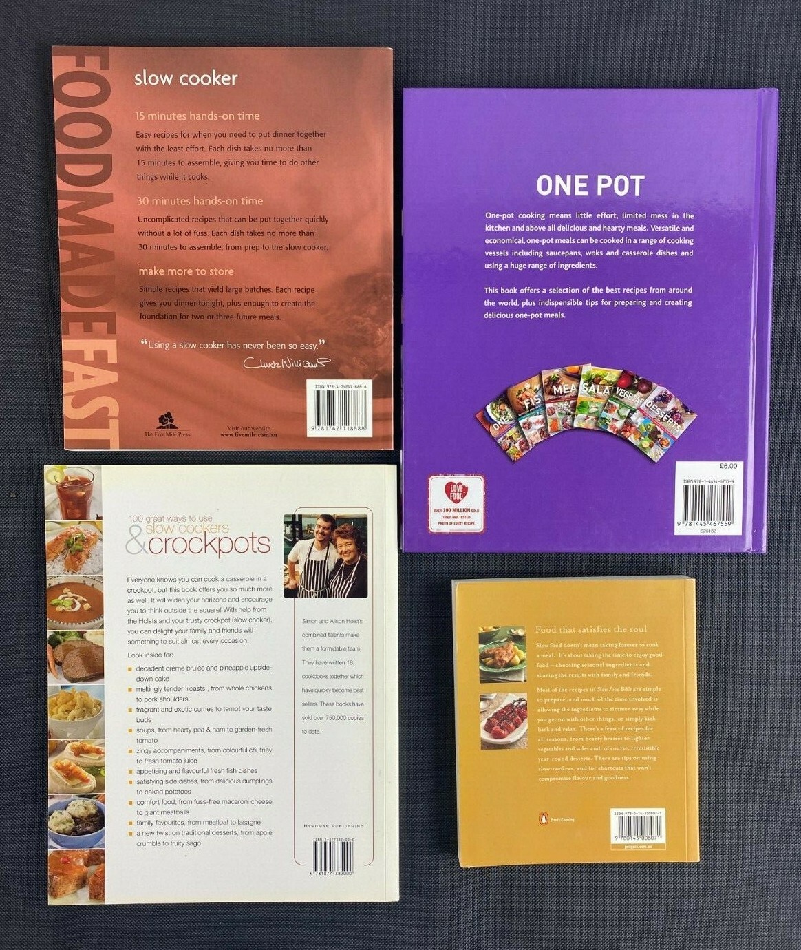 4 x Slow Food, Slow Cooker, Crockpot, One-Pot Cookbooks - Casseroles ...