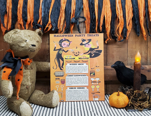 CUTE PRIMITIVE VINTAGE RETRO MODERN STYLE HALLOWEEN PARTY ACTUAL ...