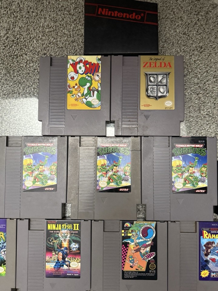 NES Games LOT HUGE 27 NES games 5 sleeves Super Mario Bros Duck Hunt ...