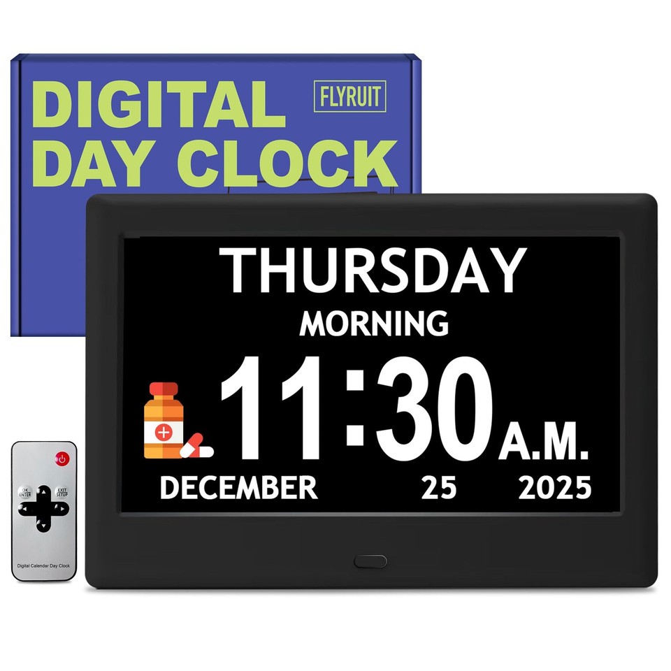 7'' Dementia Clock For Seniors, Large Display Digital Clock With Date ...