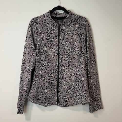 Athleta Salutation Textured Jacket Floral Full Zip Athleisure Pink ...