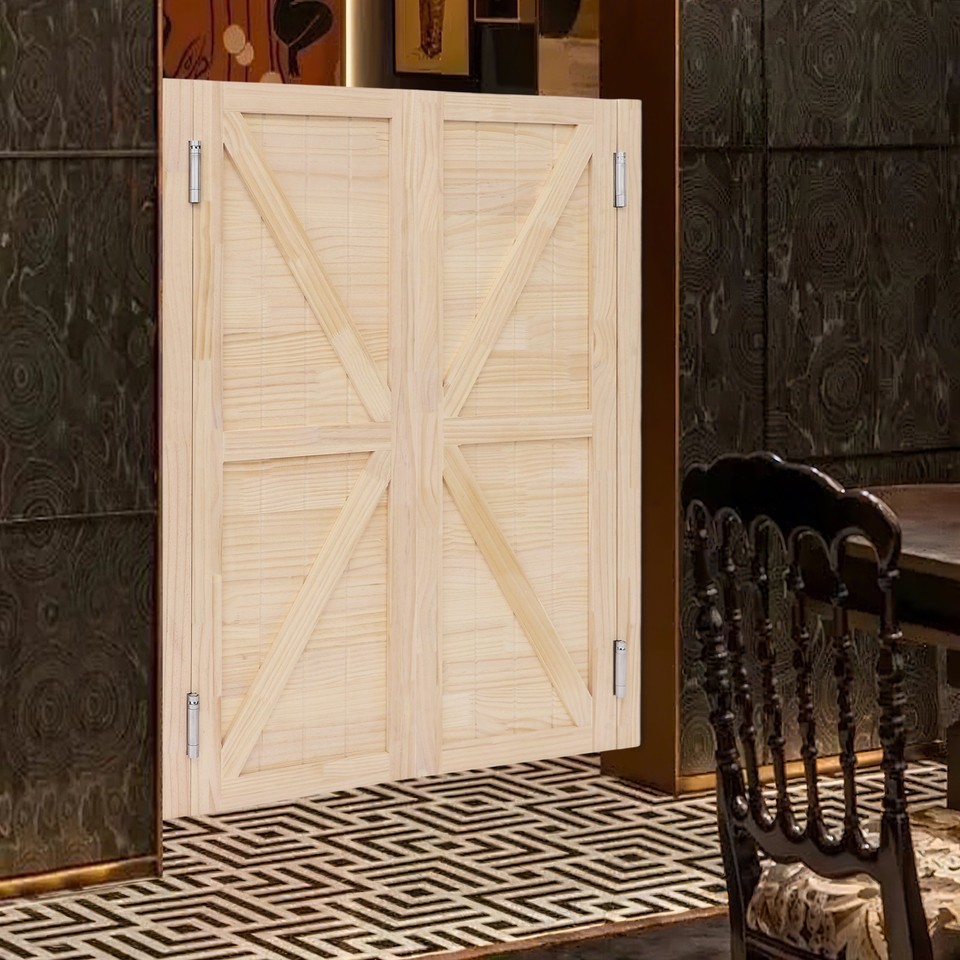 1 Pair Wooden Partition Door Auto Close Partition Doors with Hinges for ...