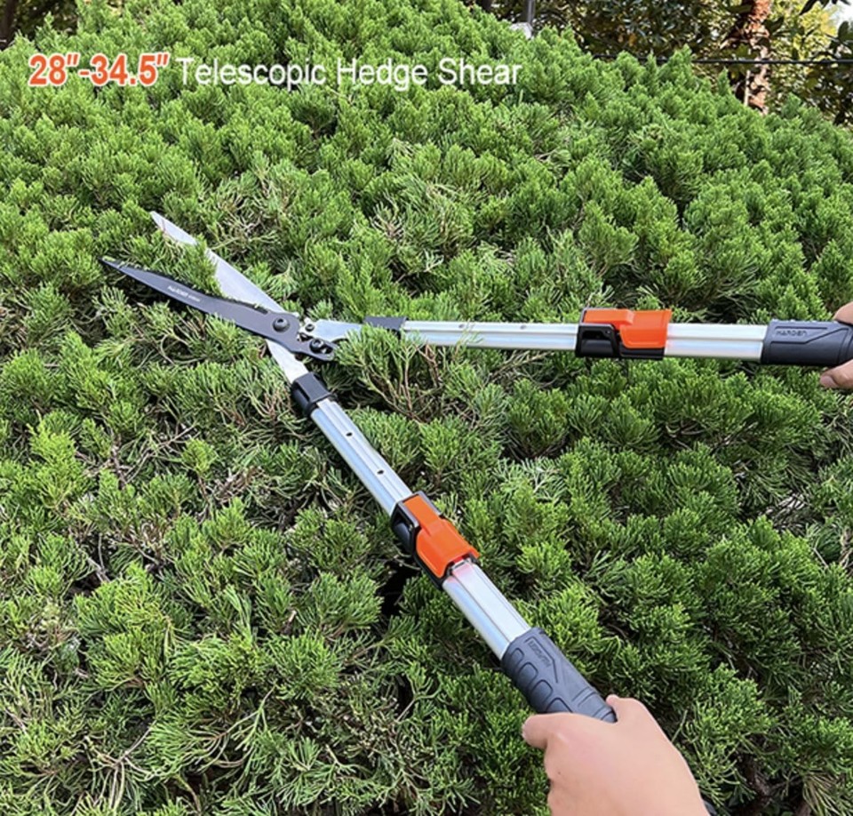 Pro Power Lever Hedge Shears - 29” - 34” - Telescoping Extendable ...