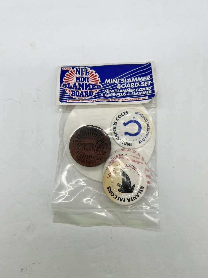 Vintage Detroit Lions 1994 Coasters/Pog Slam Board NFL Mini Slammer Cap ...