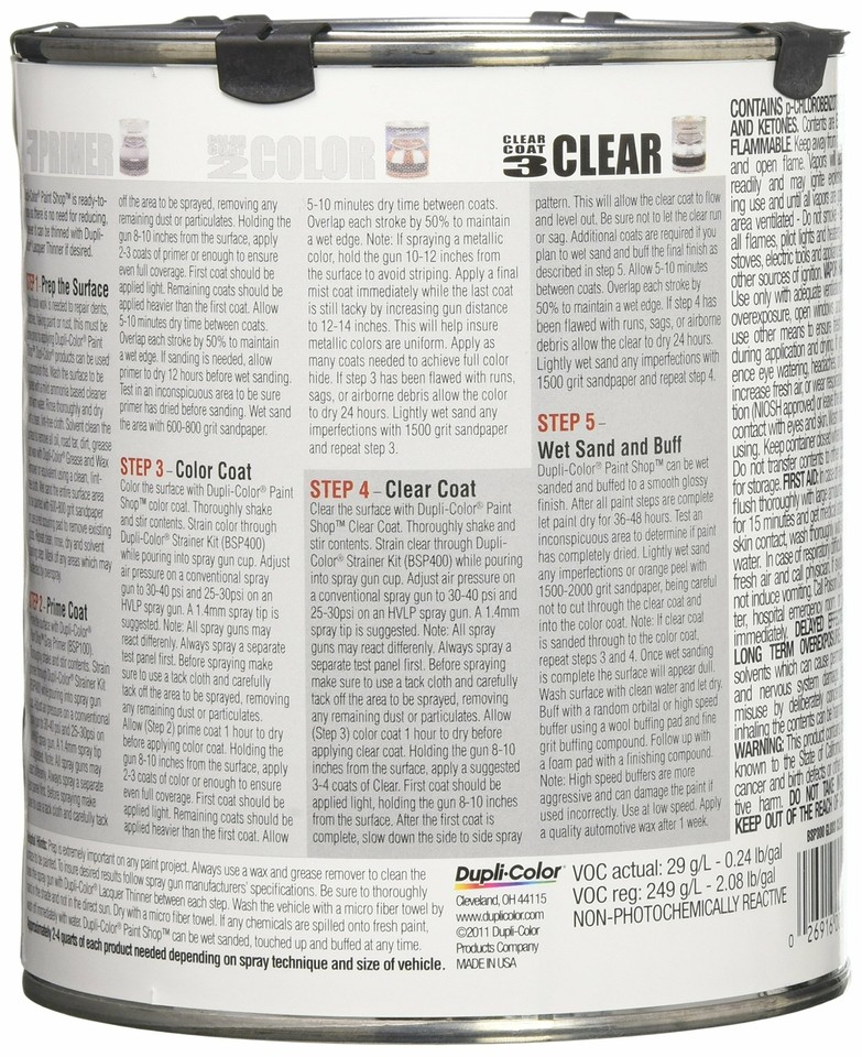 Dupli-Color EBSP30000 Clear Coat Painthop Finish System - 32 oz., Clear ...