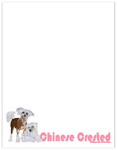 Chinese Crested Printable Stationery, Writing Paper, 8.5" x 11" 25 ...