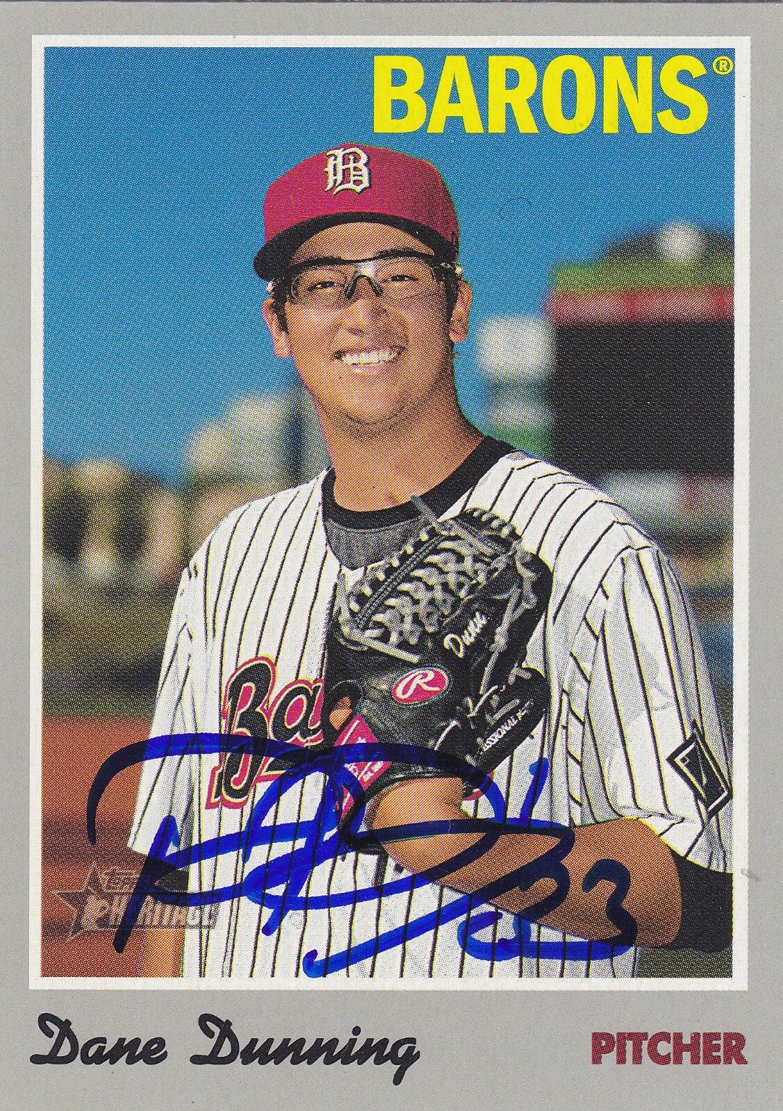 DANE DUNNING BIRMINGHAM BARONS SIGNED MINOR CARD CHICAGO WHITE SOX ...