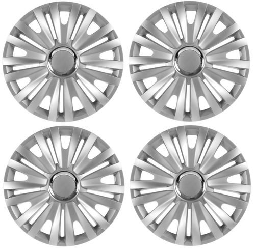 Wheel Trims 16" Inch Hub Caps Plastic Covers Full Set of 4 Silver Fit ...