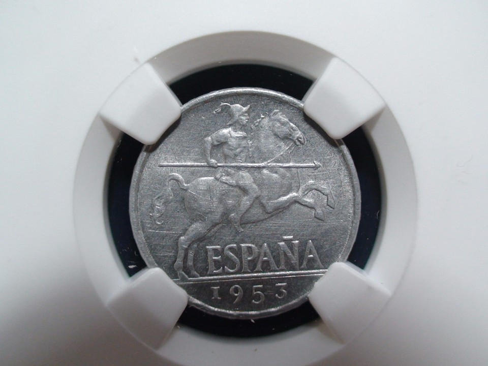 1953 Spain Five Centimos NGC UNC 5C Coin PRICED TO SELL NOW! | eBay