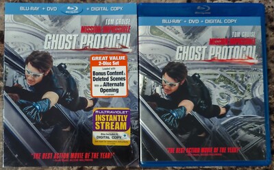 Mission: Impossible 4 Ghost Protocol Blu-ray DVD 2-Disc Set w Embossed ...