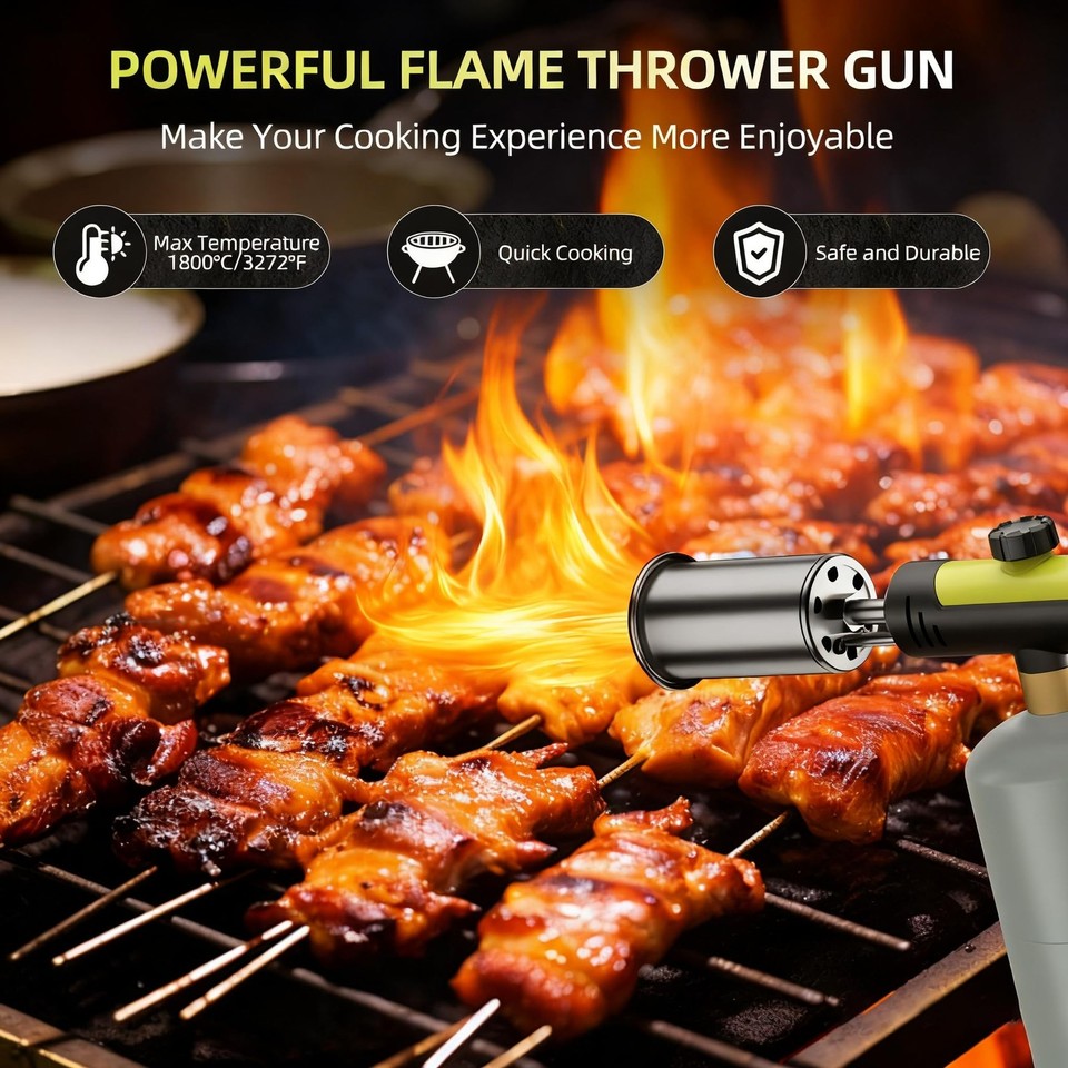 Powerful Propane Torch Gun,Kitchen Cooking Torch With One-Touch Max ...