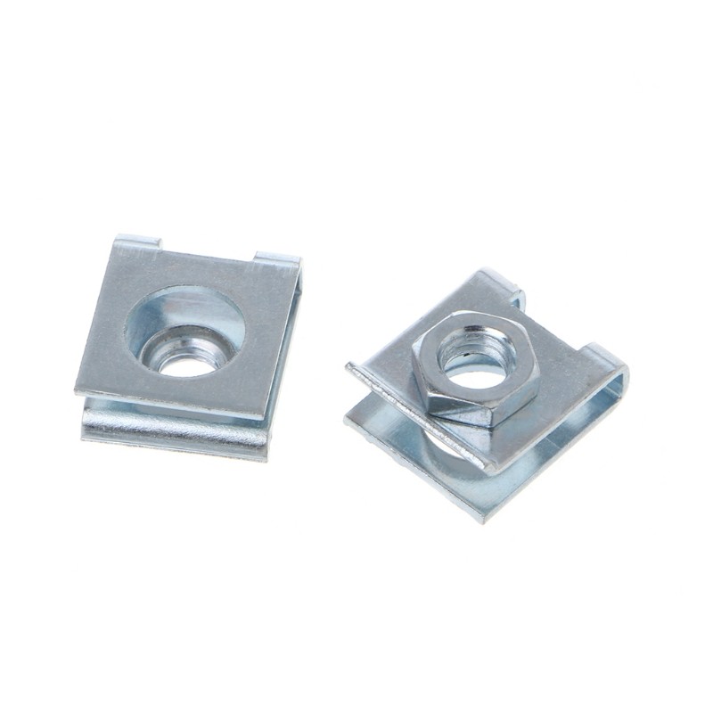 Car License Plate Fastener Retaining Clip Buckle Metal Nut U-Type Clips ...