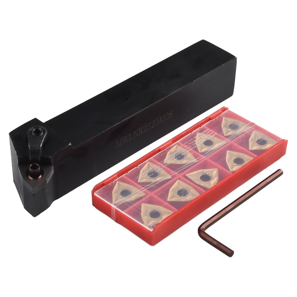 Inserts Lathe Turning Blade 25mm Stainless Steel Tool +10pcs WNMG080404 ...