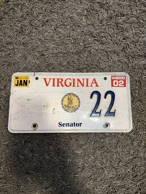 2002 Virginia senator license plate number 22 | eBay