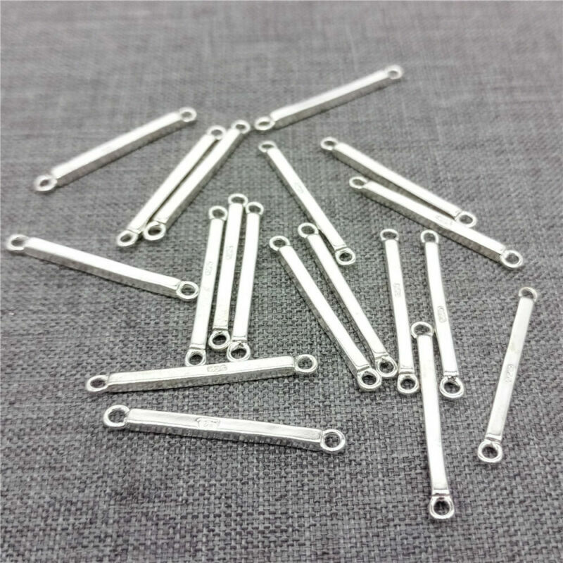 10pcs of 925 Sterling Silver Plain Rectangle Bar Charms for Bracelet ...