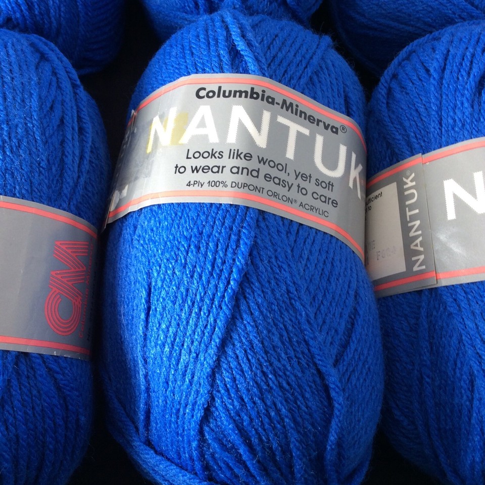 Columbia-Minerva Nantuk 4-ply DuPont Orlon Acrylic Yarn Color Med Blue ...