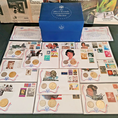 12 Uncirculated JFK Half Dollars in Box, Papers, Gold Vermeil and VTG ...