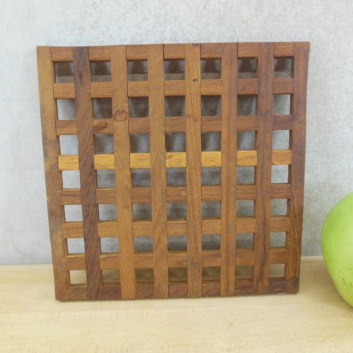 Dansk Denmark Quistgaard Teak Lattice Grid Trivet 6.75" | eBay
