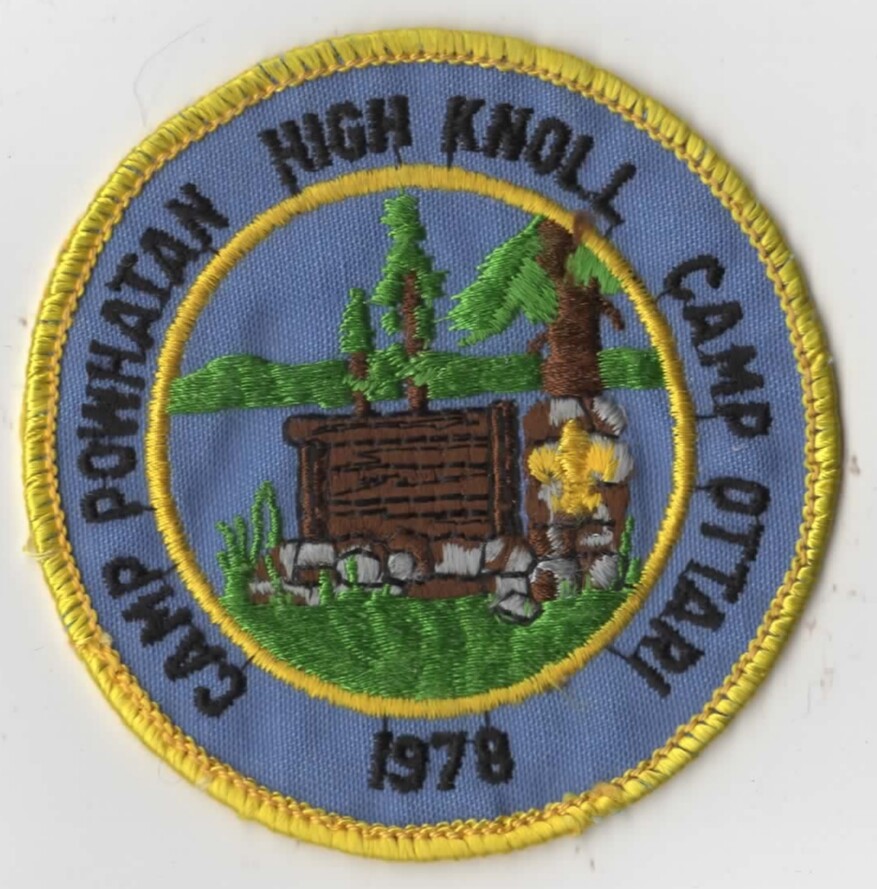 1978 Camp Powhatan High Knoll Camp Ottari BSA Patch YELLOW Bdr. (SEWN ...