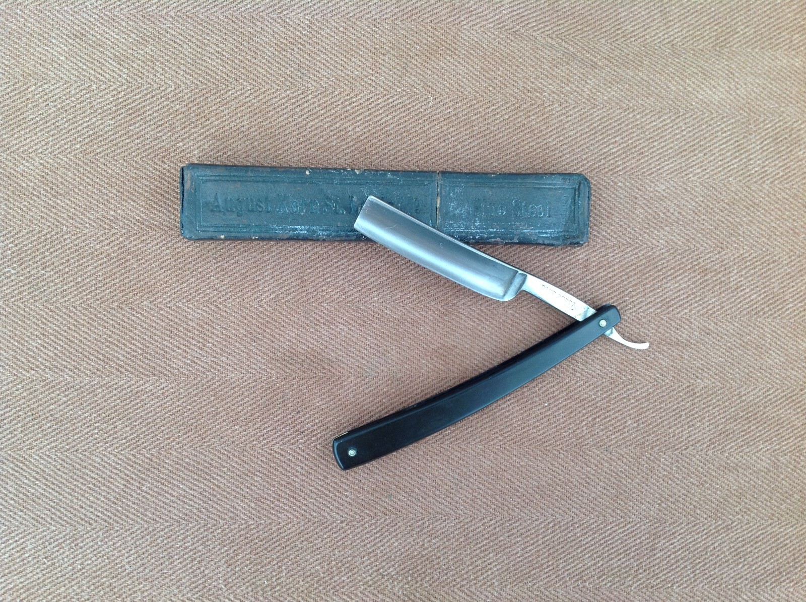 Lewis Stenger "Blue Steel" Straight Razor in Box | eBay