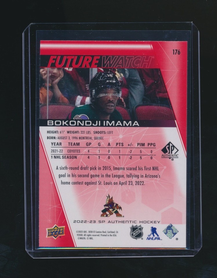 BOKONDJI IMAMA 2022-23 UPPER DECK SP AUTHENTIC FUTURE WATCH RED RC #176 | eBay