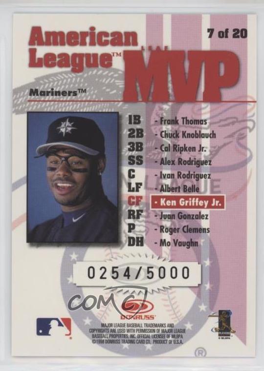 1998 Leaf Rookies & Stars - MVP Pennant Edition #7 Seattle Mariners ...