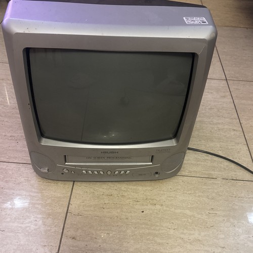 Bush BTV18SIL/VA 14-inch CRT TV with VCR VHS Video Retro Gaming ...