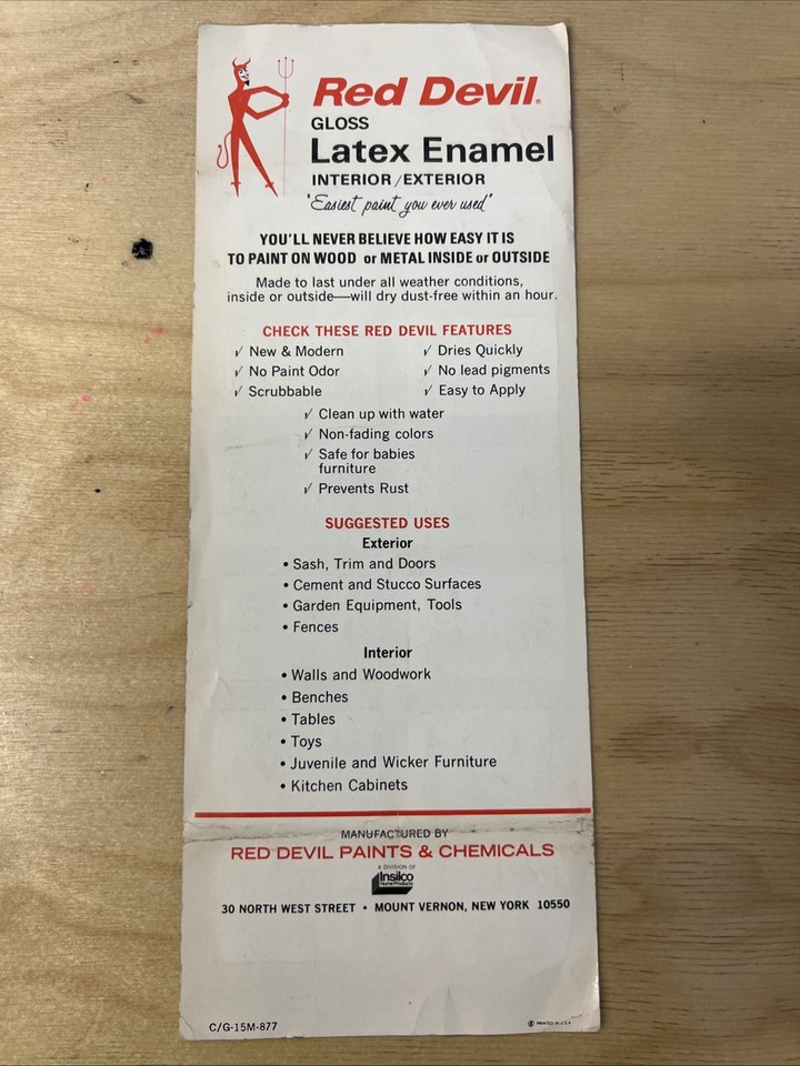 Vintage Spray Paint Red Devil Color Chart Latex Enamel Avocado Gloss | eBay