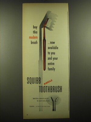 1948 Squibb Angle Toothbrush Ad - Buy this modern brush | eBay