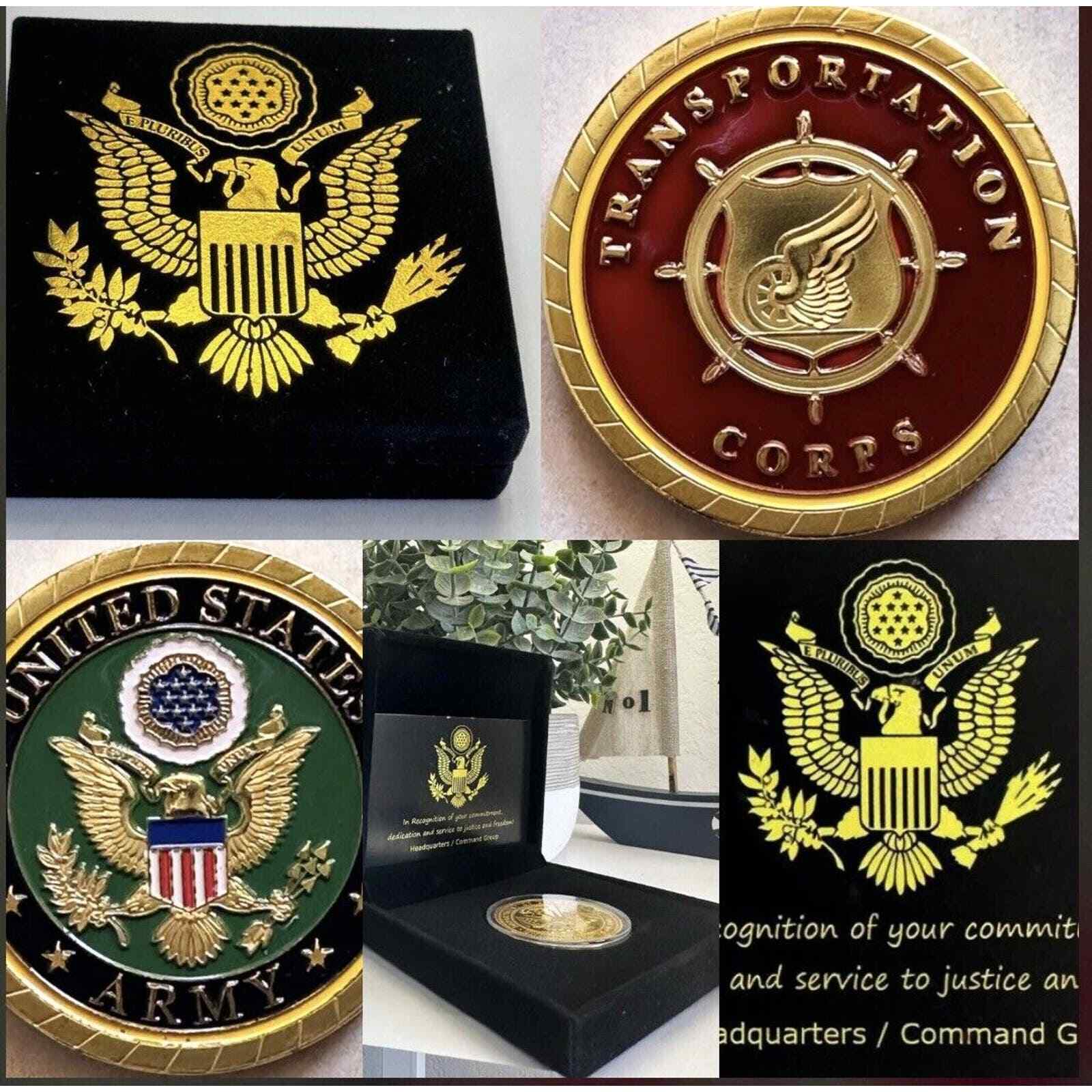 ARMY TRANSPORTATION CORPS 1.5” CHALLENGE COIN with special velvet case ...