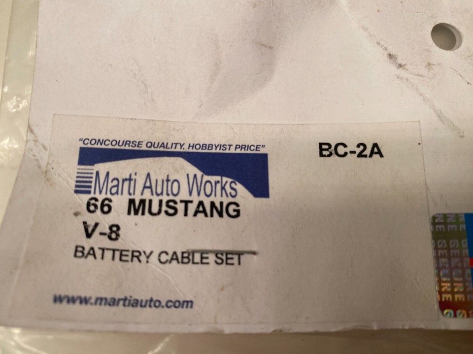1966 Ford Mustang; Battery Cable Set V8 Marti Auto Works Concours | eBay
