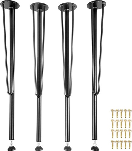Metal Table Legs - 28 Inch Heavy Duty Set of 4 Bench Legs with Rubber ...