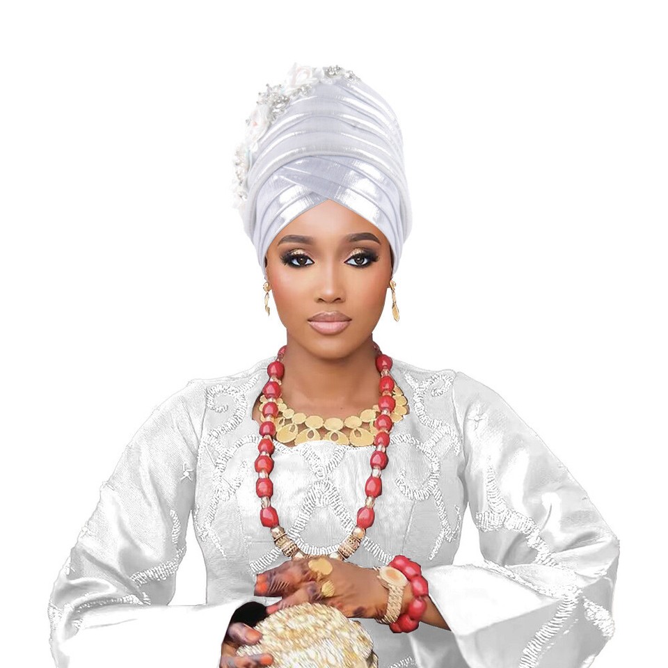 Nigeria Turban Cap for Women African Head Wrap Auto Gele Headtie Muslim ...