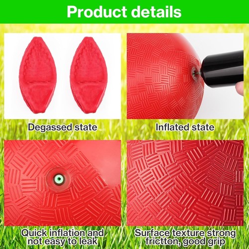 12 Pcs Dodgeballs 5 Inch Playground Ball Kickball Red Inflatable Rubber ...