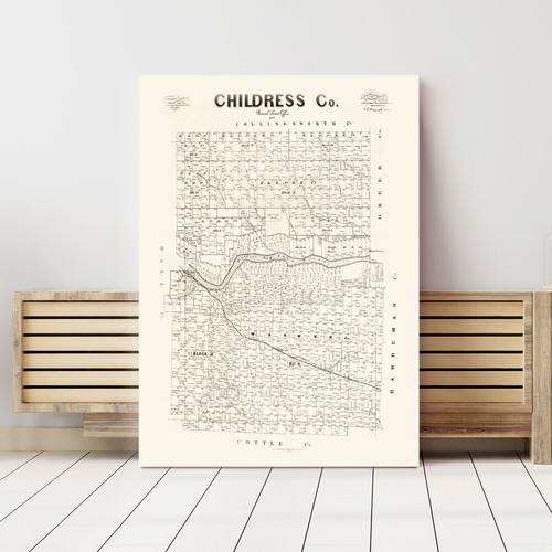 Old Map of Childress County, TX 1891 - Vintage Texas Art | eBay