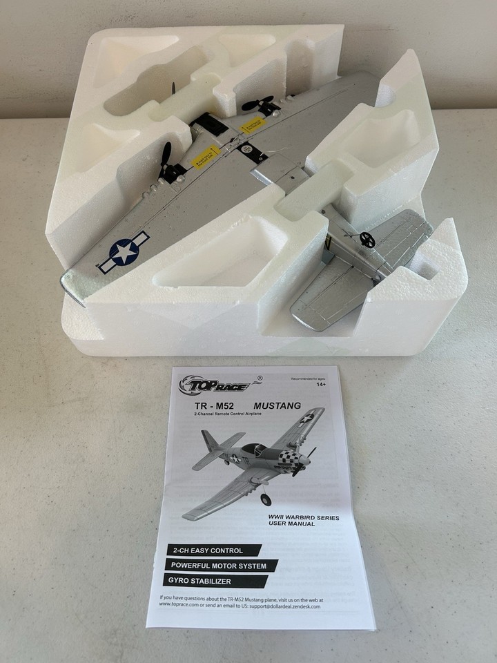Top Race P-51 Mustang 2-Channel 2.4GHz Remote Control RC Airplane TR ...