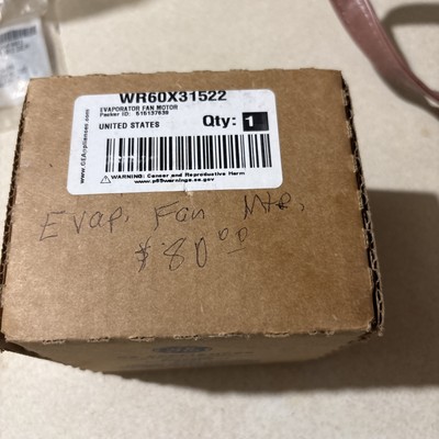 Evaporator Fan Motor for GE Refrigerators WR60X31522, WR60X31523 ...