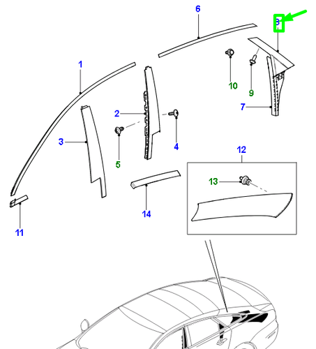 JAGUAR XJ X351 Rear Left Door Outer Upper Moulding C2D39457 NEW GENUINE ...