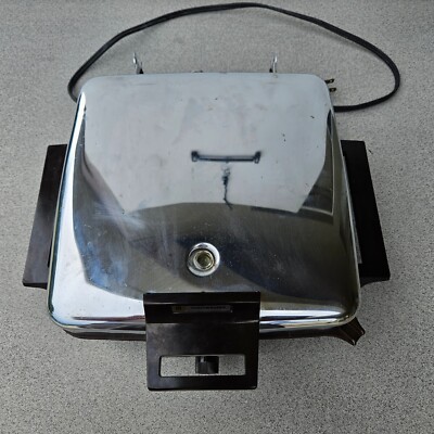 VTG Toastmaster Waffle Iron Maker Griddle 269 Chrome Reversible Plates ...