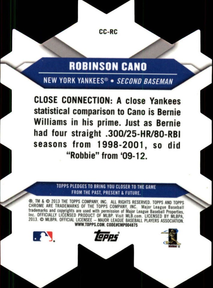 2013 (YANKEES) Topps Chrome Chrome Connections Die Cuts #RC Robinson ...